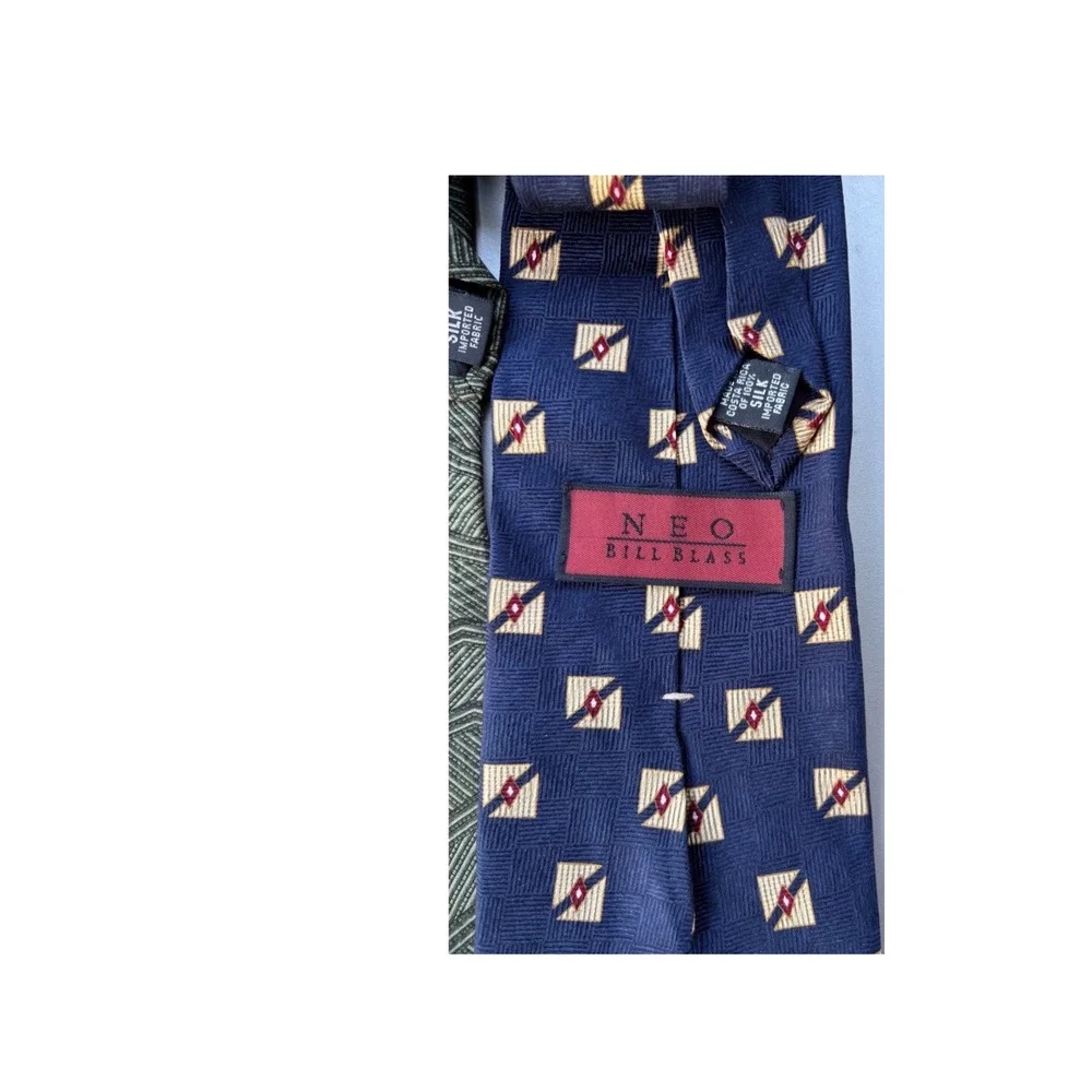 bill blass | Accessories | Bill Blass Silk Tie Lot 4pc Neo Black Label ...